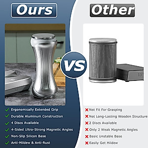 Agrilia Rolling Knife Sharpener for Straight Edges - Premium Sharpening Kit for all Knife Set - 360 & 600 Diamond - 1000 & 3000 Discs for All Hardness Levels - Gripable Aluminum Body, 4 Angles