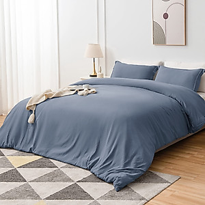 BEDELITE Navy Duvet Cover Set Twin Size - Super Soft Washed Microfiber Duvet Twin XL Comforter Cover-Hotel Collection Cozy Full Size Bedding Sets 3 Piece with Zipper Closure for All Season