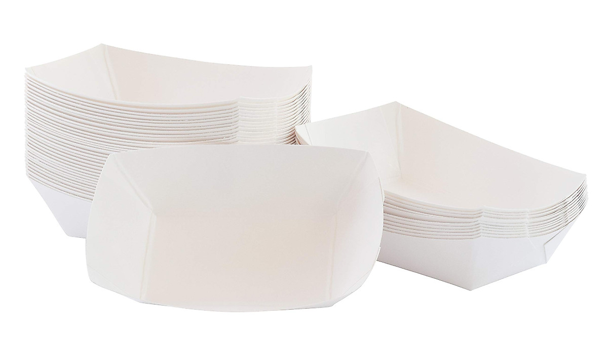 JA Kitchens Mini White Paper Food Tray - 250 Count