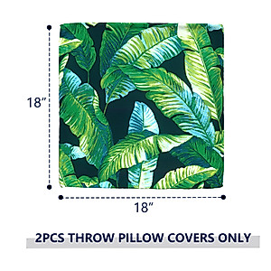 TWLEAR Outdoor Throw Pillow Covers 18”x18”, Decorative Pillow Covers for Patio Furniture, Modern Cushion Cases for Garden Couch Home Sofa Bed Office Chair, Pack of 2, Hanalei Lagoon