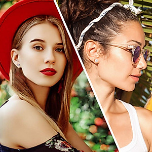 DAZZINO 12-30 Pairs Assorted Multiple Stud Earrings Hoop Set Dangle Cute Hypoallergenic Earrings CZ Bow Butterfly Flower Leaf Ball Simple Drop Earrings Stud for Women Pack