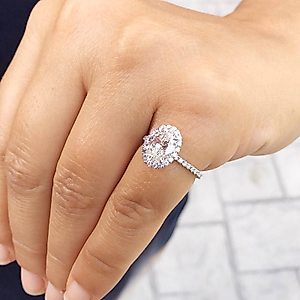 14k Solid White Gold Oval and Round Cut Simulated Diamond Engagement Ring Halo Art Deco Bridal Set Half Eternity Wedding Anniversary 2.50ct