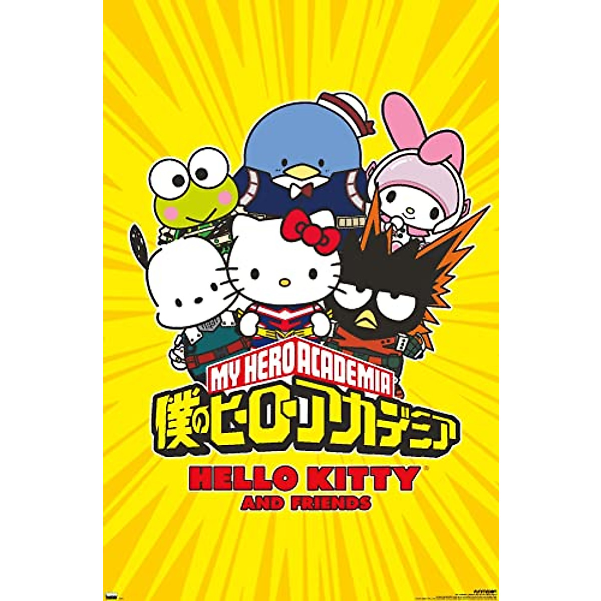 Trends International My Hero Academia x Hello Kitty and Friends - Group Wall Poster, 22.375" x 34", Unframed Version