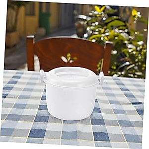 VINTORKY Rice Cooker Small Non-stick Pot Rice Maker Cooker Microwave Rice Maker Microwave Bowl with Lid Microwave Steamer Bowl Rice Making Pan Pasta Cooker Travel Plastic Japan Portable
