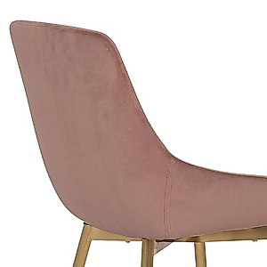Armen Living Heidi Contemporary Fabric Dining Room Accent Chair, 18.5" Height, Velvet, Blush