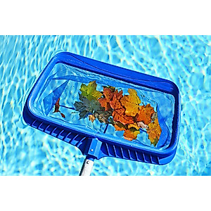 SplashTech Plastic Pool Leaf Rake Head, 20 x 16.5 Large Deep Bag - Pool Rake Head for Standard 1.25" Telescoping Pole - Durable Poly Mesh Pool Cleaning Net for Leaves, Bugs, or Debris
