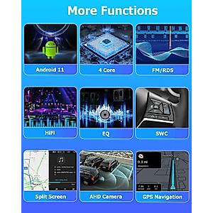 2G+32G for Honda Civic 2001-2005 Radio, Hikity Android 11 Car Stereo Wireless Apple Carplay Android Auto, 9 Inch Touch Screen Car Radio with Bluetooth/GPS Navigation/WiFi/HiFi/Split Screen