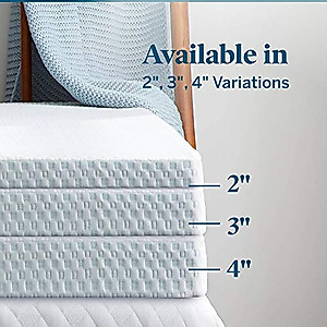 LUCID 4 Inch Ventilated Memory Foam Mattress Topper - 3-Year Warranty - Cal King