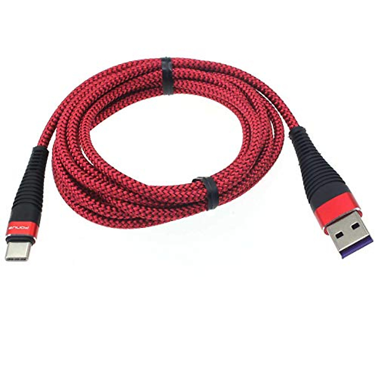 10ft Long USB-C Cable Fast Charger Cord for REVVL 6 5G, 6 Pro 5G, 4, V, V Plus Phones - Type-C Power Wire Red Braided Compatible with T-Mobile REVVL 6, Pro, 5G, 4, V, Plus
