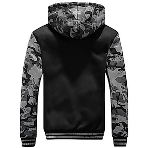 Maener Men's Zip Up Heavyweight Hoodie Warm flannel Hooded Coat Sherpa Lined Fleece Outerwear Thick Warm Sweatshirt Jacket