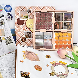 DAPUTOU 2000PCS Scrapbook Stickers,Butterfly Stars Ribbon Letter Flowers Scrapbooking Stickers Kit Transparent for Holiday Scrapbook Supplies Aesthetic Craft Junk Journal Planners 100-Sheets