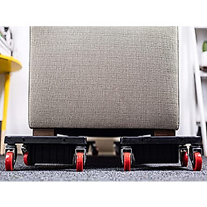 Pake Handling Tools - Furniture Corner Mover 3 Wheel Dolly- Low Profile Wheel Dollies Set of 4-880 lb. Load Capacity