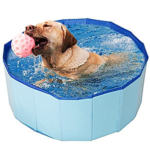 Homend PVC Pet Swimming Pool Portable Foldable Pool Dogs Cats Bathing Tub Bathtub Wash Tub Water Pond Pool Blue (160x30cm(63"x12"))