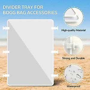 EXQUILEG 2PCS Divider Tray Fit for Bogg Bag Original X Large, Accessories Fit for Bogg Bag Inserts Tray for Simply Southern Beach Bag, Organizing your Bag and Divide Space(White)