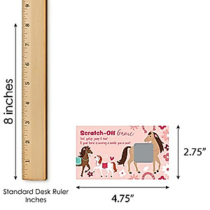 Big Dot of Happiness Run Wild Horses - Pony Birthday Party Game Scratch Off Cards - 22 Count