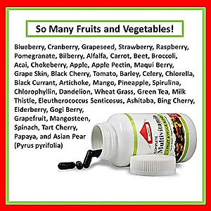 SJJ DEPOT 120 Multivitamin Fruit and Vegetable Liquid Capsules, Loaded Multivitamins, Supplements, Multiple Vitamin has Joint Heart Brain Antioxidants, Daily Women Men Senior Adult Multi Vitamins