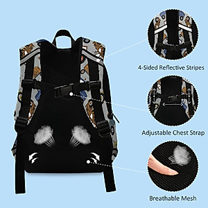 Glaphy Tractors Car Kids Backpack for Boys Girls, Children Bag Preschool Bookbag with Chest Strap for Daycare Kindergarten Travel