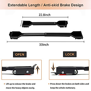 Appliance Dolly Cart with 360 Degree Moving Wheels Mini Fridge Stand Extendable Appliance Rollers Furniture Mover Mobile Roller Base for Washing Machine, Dryer, Refrigerator, Dishwashers, Furniture
