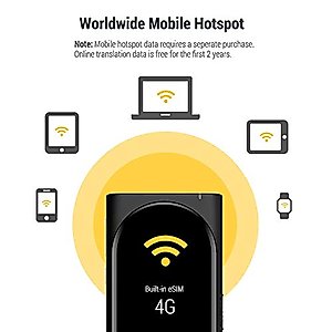 Langogo Genesis Portable Language Translator Device, 100+ Languages Pocket Translator, Real-time Voice Translator with Offline Translation, Built-in Data, 3.1inch Retina Display Traductor, Black