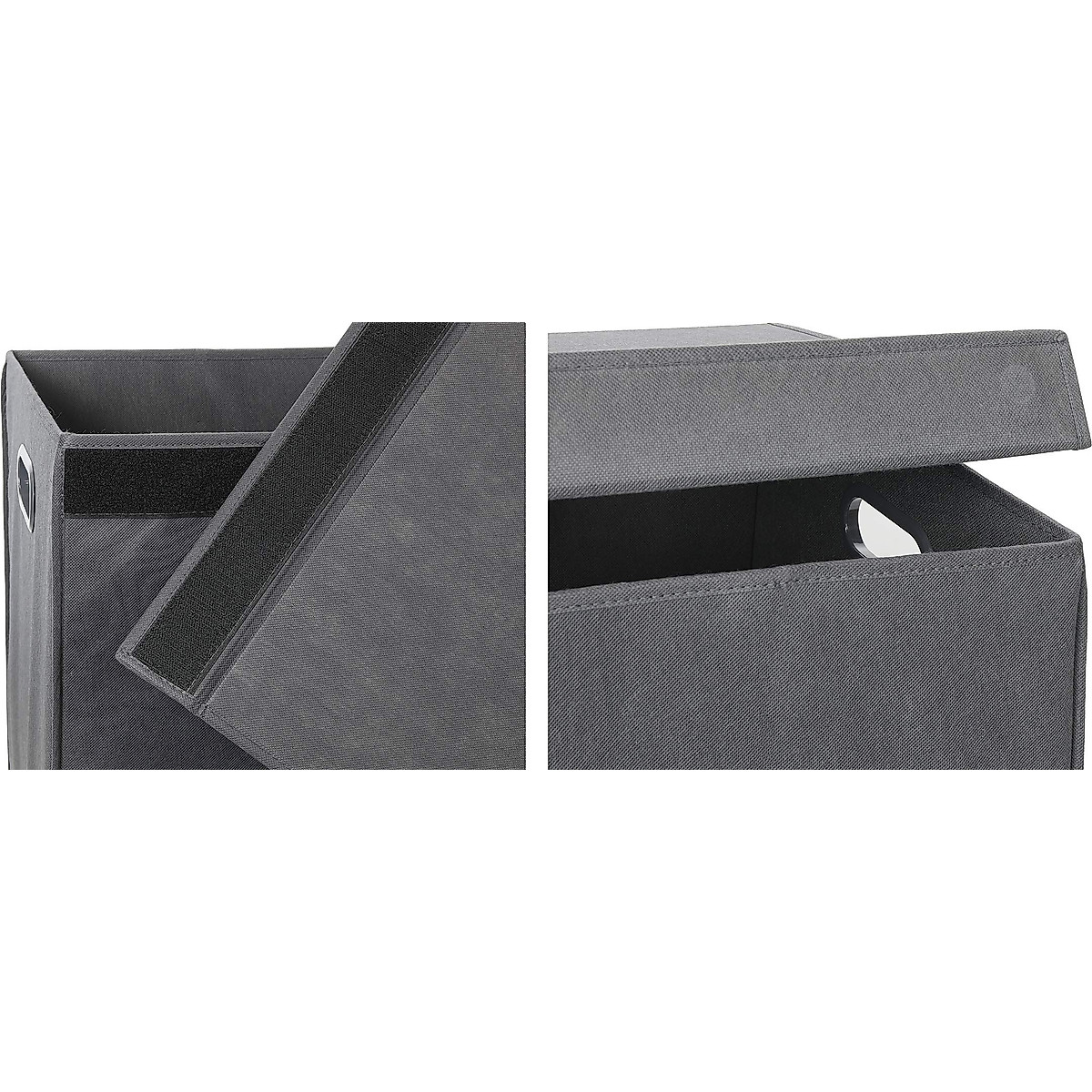 Simple Houseware Double Laundry Hamper with Lid and Removable Laundry Bags, Dark Grey