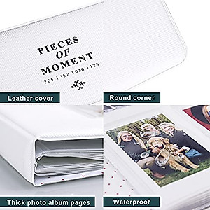 128 Pockets Mini Photo Album for Fujifilm Instax Mini 70 7s 8 8+ 9 11 25 50s 90, Polaroid Z2300, Polaroid PIC-300P Film Instant Camera & Name Card (Smokey White)