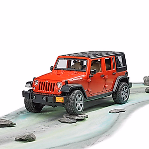 Bruder Toys - Recreational Realistic Jeep Wrangler Unlimited Rubicon with Openable Doors and Removeable Rear Seat (Color May Vary) - Ages 3+