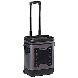 Evolution Outdoor EVO Leak Proof Rolling Cooler 25 Quart, 16x 12x 22in. Insulated Cooler Bag with ABS Molded Top, 8 Accessory Loops, Retractable 4-Stage Handle