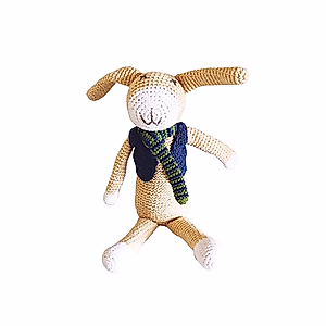 Pebble 200-171 Fair Trade Beige Bunny Rattle, 10-inch Length