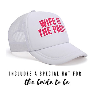 Pop Fizz Designs Bachelorette Party Favors - Bride Hat and 11 Bride Tribe Hats (12 Pack Neon Trucker Hats)