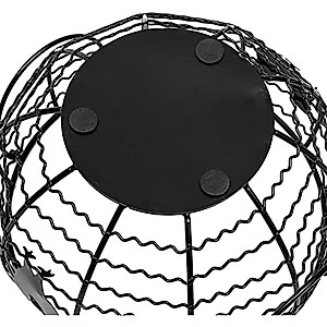Wire Egg Collecting Basket, Farmhouse Kitchen Organizer (Black, 8.2 x 8.2 x 4.9 In)