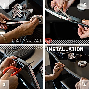 Furniture Edge and Corner Guards | 16.2ft +20.4ft Protective Foam Cushion |36ft Bumper 12 Adhesive Corners | Baby Child Proofing Set NonToxic and Safe for Table, Fireplace, Countertop | Black