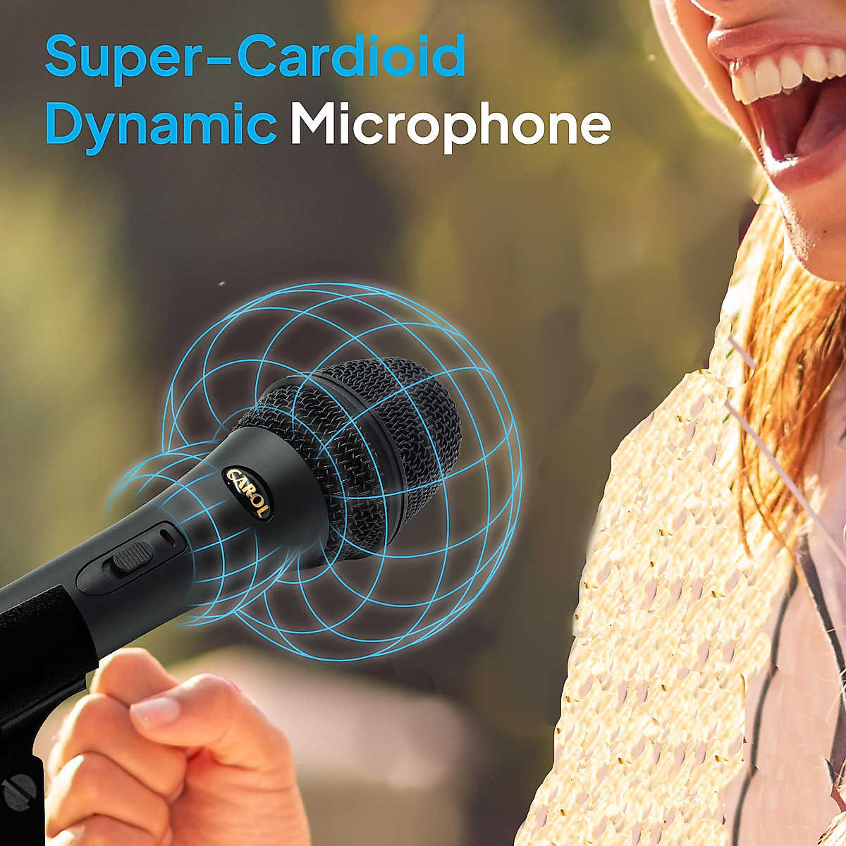 CAROL GS-67 Dynamic Vocal Microphone Supercardioid Handheld Mic, with Shock Absorber Effect for Presentation and Home Entertainment, Recording, Live Performance w/ 14.8ft XLR to 1/4"(6.35mm) Cable