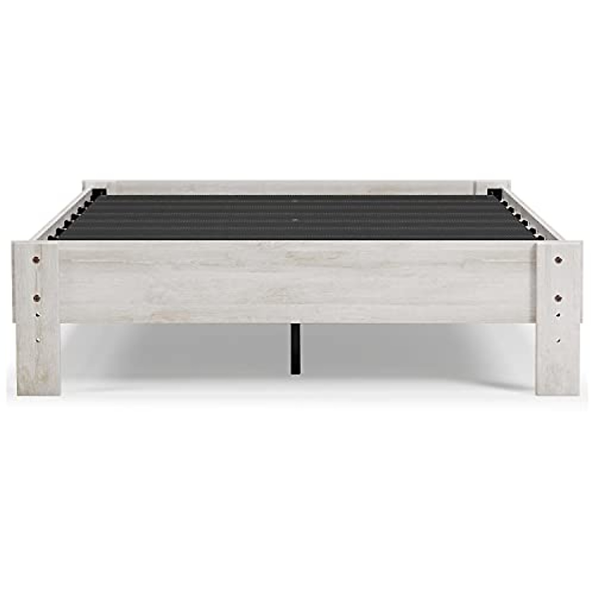 Signature Design by Ashley Shawburn Modern Farmhouse Platform Bed, Queen, Whitewash