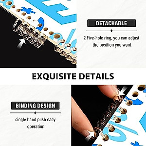 Blue English Letters Digital Spiral Journal Notebook for Women Men A5 Memo Notepad Sketchbook with Durable Hardcover & 60 Pages College Notebooks for Boys Grils Study Notes Work School Journaling