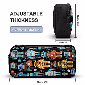 oallpu 3PCS Cartoon Robots Backpack, Cool Shoulders Backpack Lightweight Durable Vintage Robots Laptop Bag, 17 Inch Daypack with Multiple Pockets(Vintage Robots)