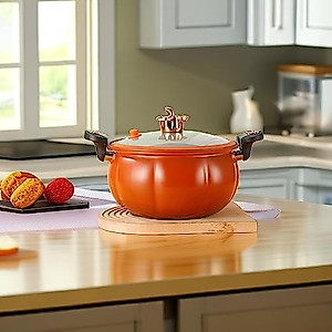 Micro Pressure Cooker, Time Saving Non Stick Micro Pressure Soup Pot Easy To Clean Wrought Iron Multifunctional 8L Large Capacity for Kitchen (28cm)