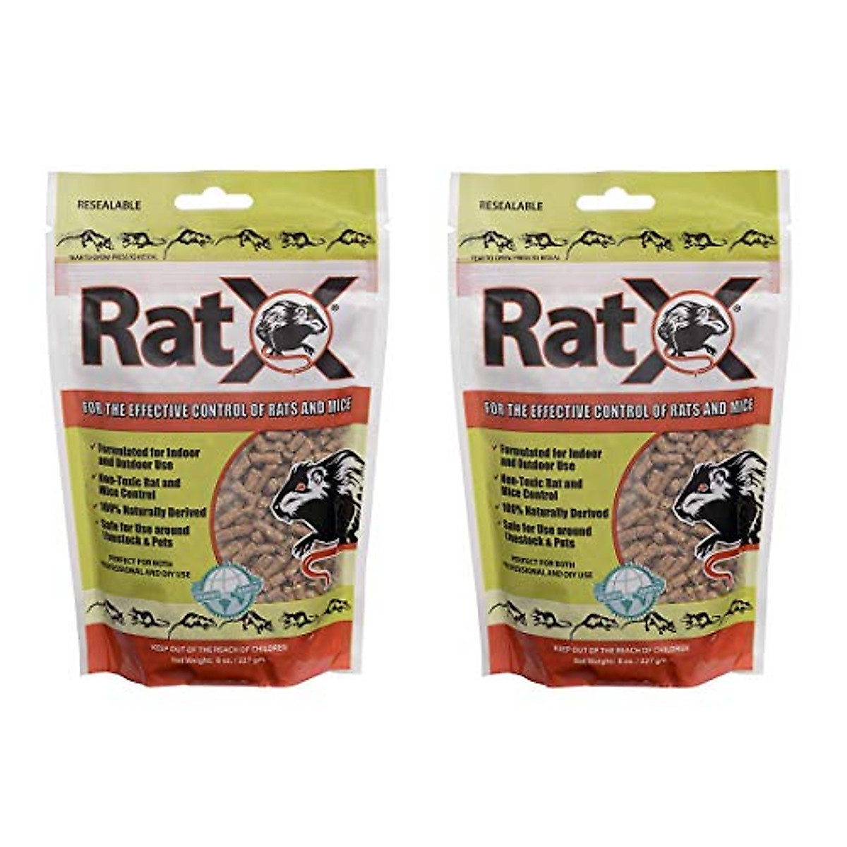 EcoClear Products, Inc. 2 Pack of RatX, 8 Ounces Each, for The Safe and Effective Control of Rats