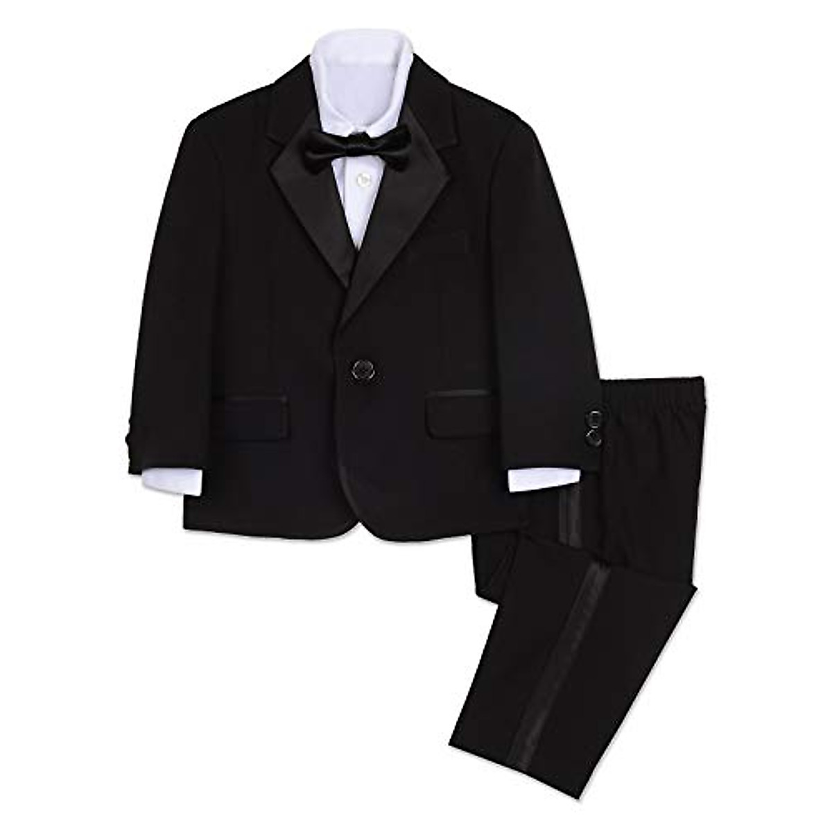 Nautica baby boys 4-piece With Dress Shirt, Bow Tie, Jacket, and Pants Tuxedo, Black, 18 Months US