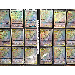 Pokemon 100+ Rainbow Rare Cards Binder Collection Includes 5 foils in Any Combination and at Least 1 of The Following Cards, EX and GX, FA, Secret Rare, Tag Team, Unified Minds