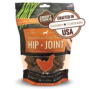 Smart Cookie All Natural Dog Treats - Healthy Hip and Joint Chicken Dog Biscuits with Glucosamine - Ideal for Senior Dogs and Sensitive Stomachs - Dehydrated, Crunchy, Human-Grade, Made in USA - 8oz