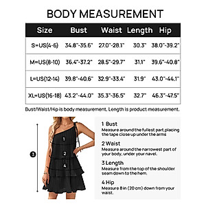 ZESICA Women's Boho Summer One Shoulder Sleeveless Ruffle Tiered Layered Chiffon Pleated A Line Flowy Mini Dress,Black,Medium