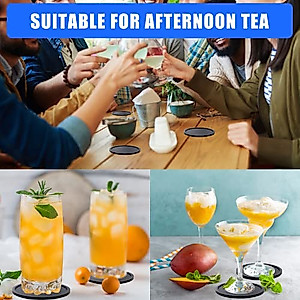 Silicone Coasters, Coasters for Drinks 6 Set Non-Slip Cup Coasters, Heat Resistant Cup Mate, Soft Coaster for Tabletope Protection, Furniture from Damage (Black)