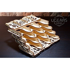 UGears 3D Puzzle for Board Games - Wooden Card Holder for 12 Sets of Playing Cards - Unique Mechanical Devices for Family Tabletop and Role-Playing Games - Wooden Construction Kits for Adults