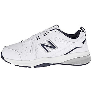 New Balance Men's 608 V5 Casual Comfort Cross Trainer, White/Navy, 12