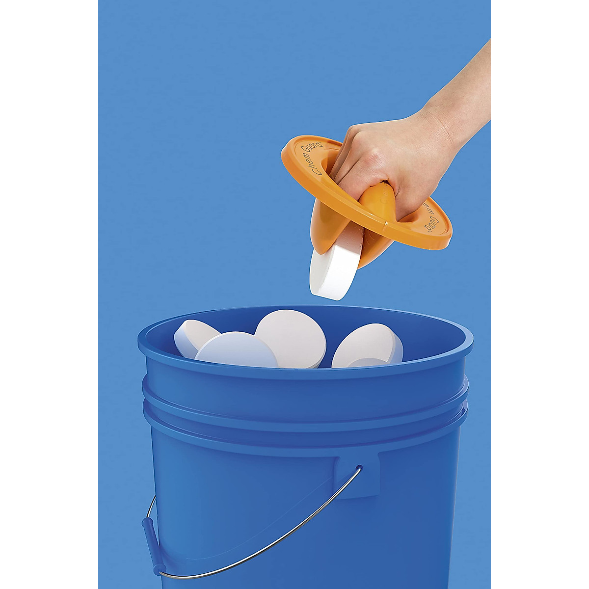 Flowclear Floating Pool Chemical Dispenser with ChemGuard Glove