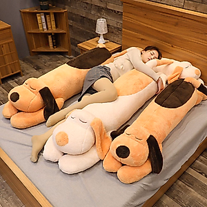 chilsoby Giant Dog Puppy Stuffed Animals Plush Toy, 23.6 Inch Large Stuffed Dog Hugging Pillow Soft Sleeping Plush Body Pillow Birthday