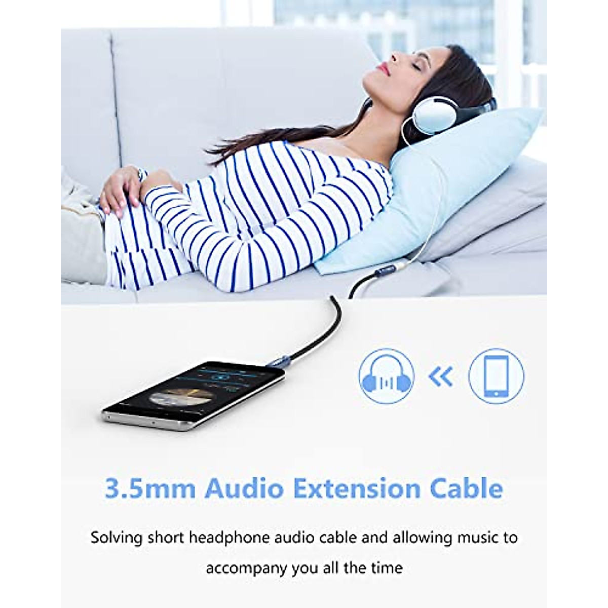 MillSO Headphone Extension Cable 3.5mm Male to Female 4 Pole TRRS Extension Cable [Nylon Braid] Stereo Aux Extension Cable Audio Cord Extender for PC, Smartphone, Speaker - Young Series (4ft/1.2m)