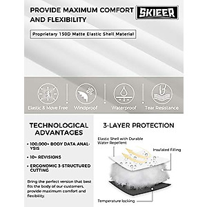 Skieer Men's Waterproof Snow Coat Downhill Skiing Jackets Winter Parka(White,X-Large)