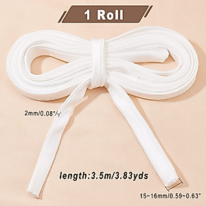 AHANDMAKER 137.8 Inches Women's Tie Back for Wedding Bridal Gown, White Adjustable Lace up Dress Cord Back for Zipper Replacement or Buttons