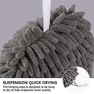 HOSTK 4PCS Chenille Hand Towels Ball Hanging Hand Towel Soft Absorbent Microfiber Coral Velvet Hand Wipe Cleaning Cloth for Bathroom Kitchen